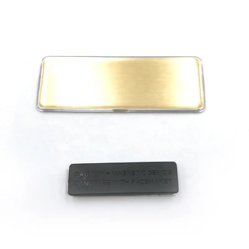 REAP 75X25mm Golden Colour Plastic Premium Quality Name Badges with Ma ...