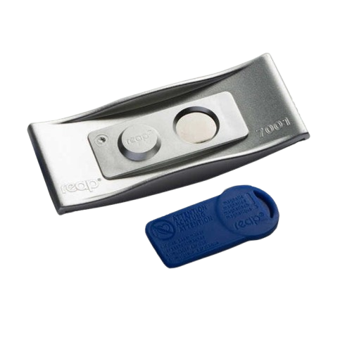 REAP 75x32mm Silver Colour Plastic Premium Quality Name Badges with Ma ...