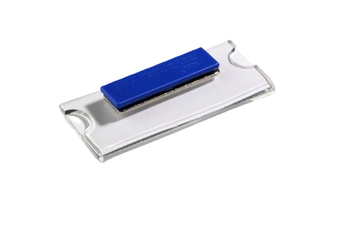 REAP 75X25mm Transparent Plastic Reusable Name Badges with Magnetic Ba ...