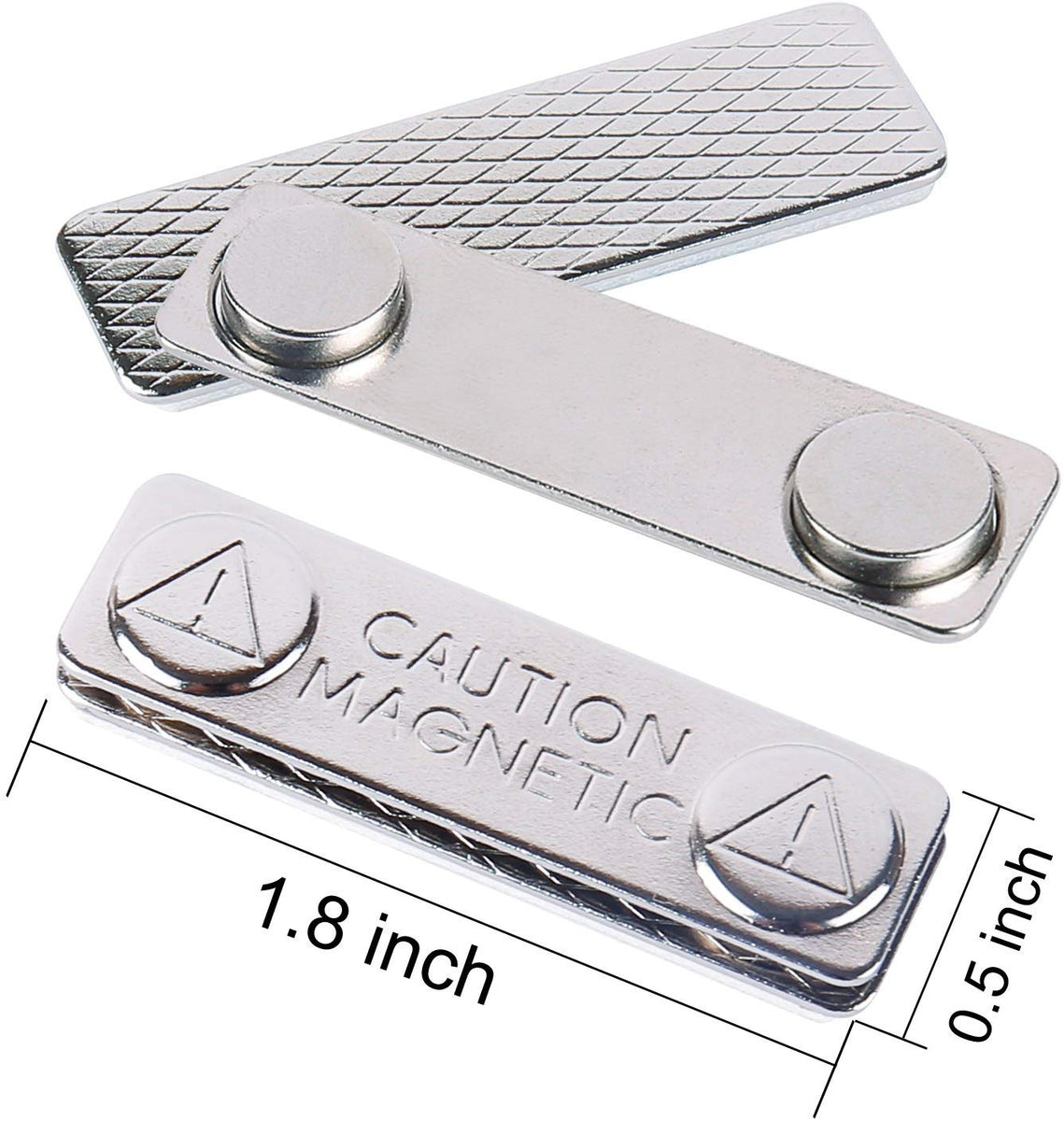 Two Magnet Steel Badge / Magnetic Name Tag - Pack of 10/20/50 - Magnet ...